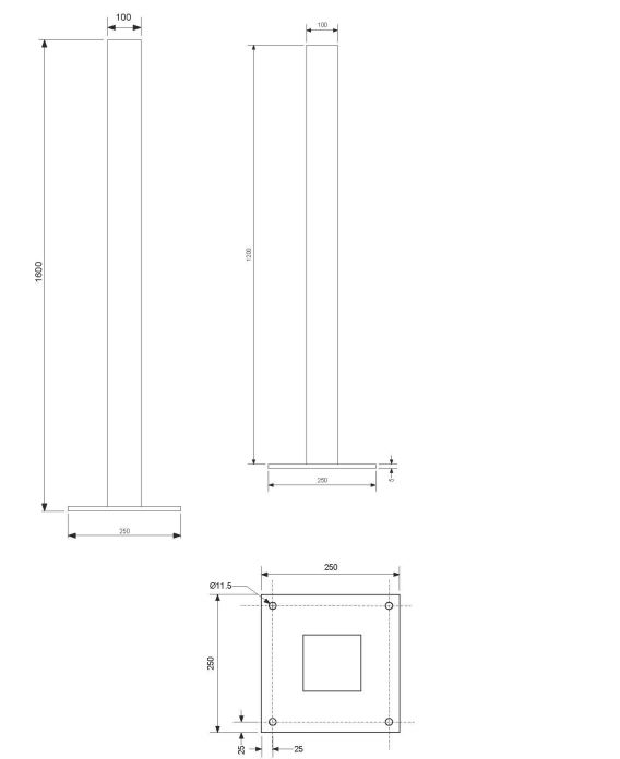 Pedestrian height stainless steel square post Access Control ...